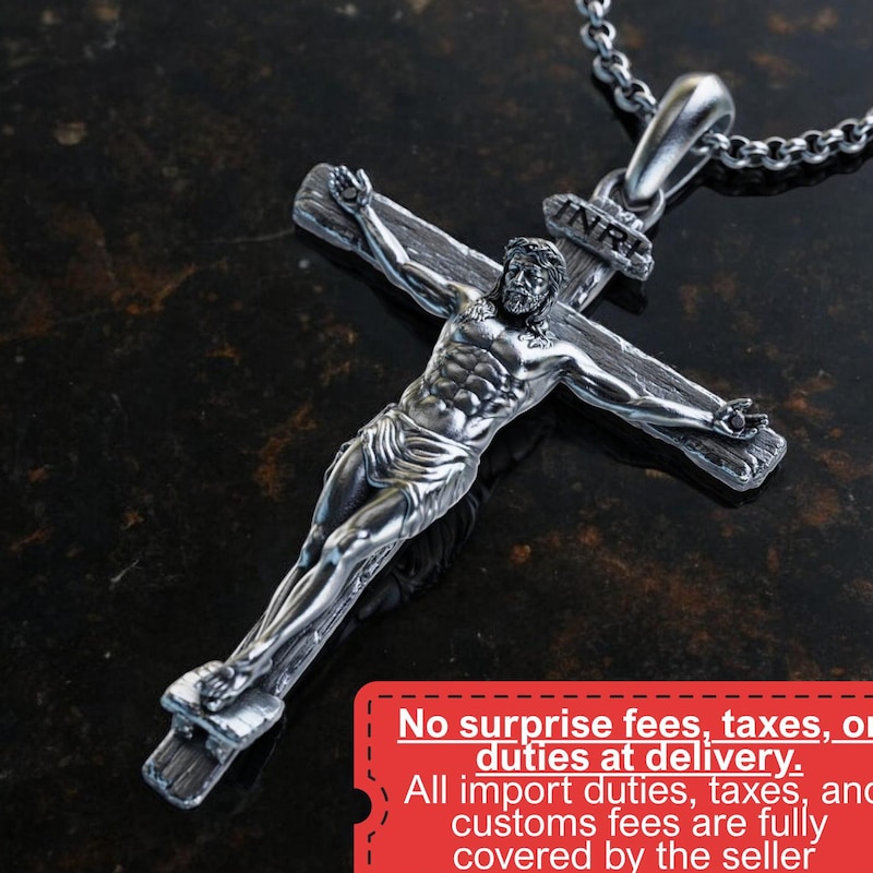 Mens Crucifix Necklace - Etsy