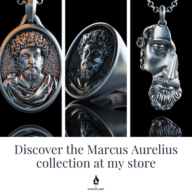 Personalized Marcus Aurelius Bust Silver Ring Roman Emperor - Etsy