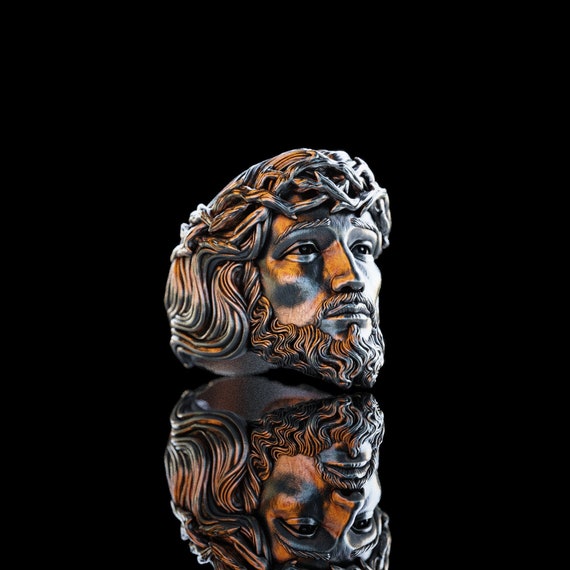 Customized Jesus Christ Handmade Crown of Thorns Silver Ring - Etsy