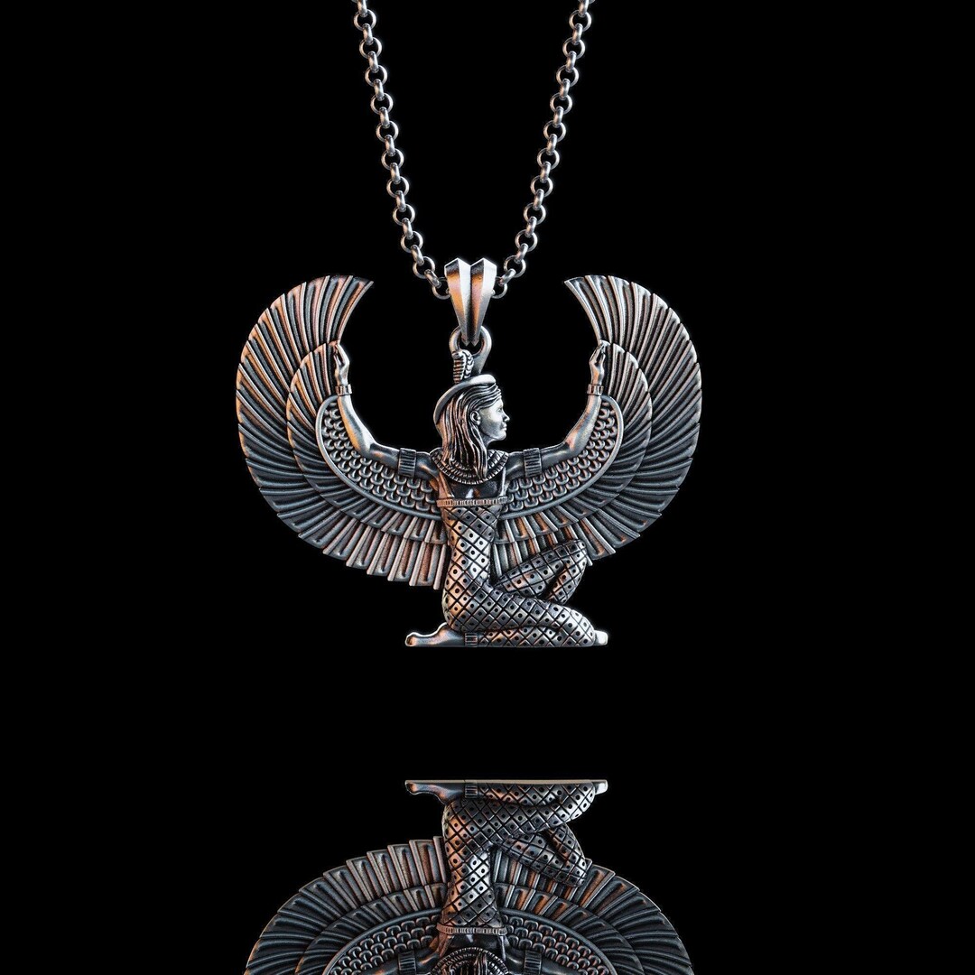 Handmade Goddess Isis Silver Necklace, Ancient Egyptian Silver Isis ...