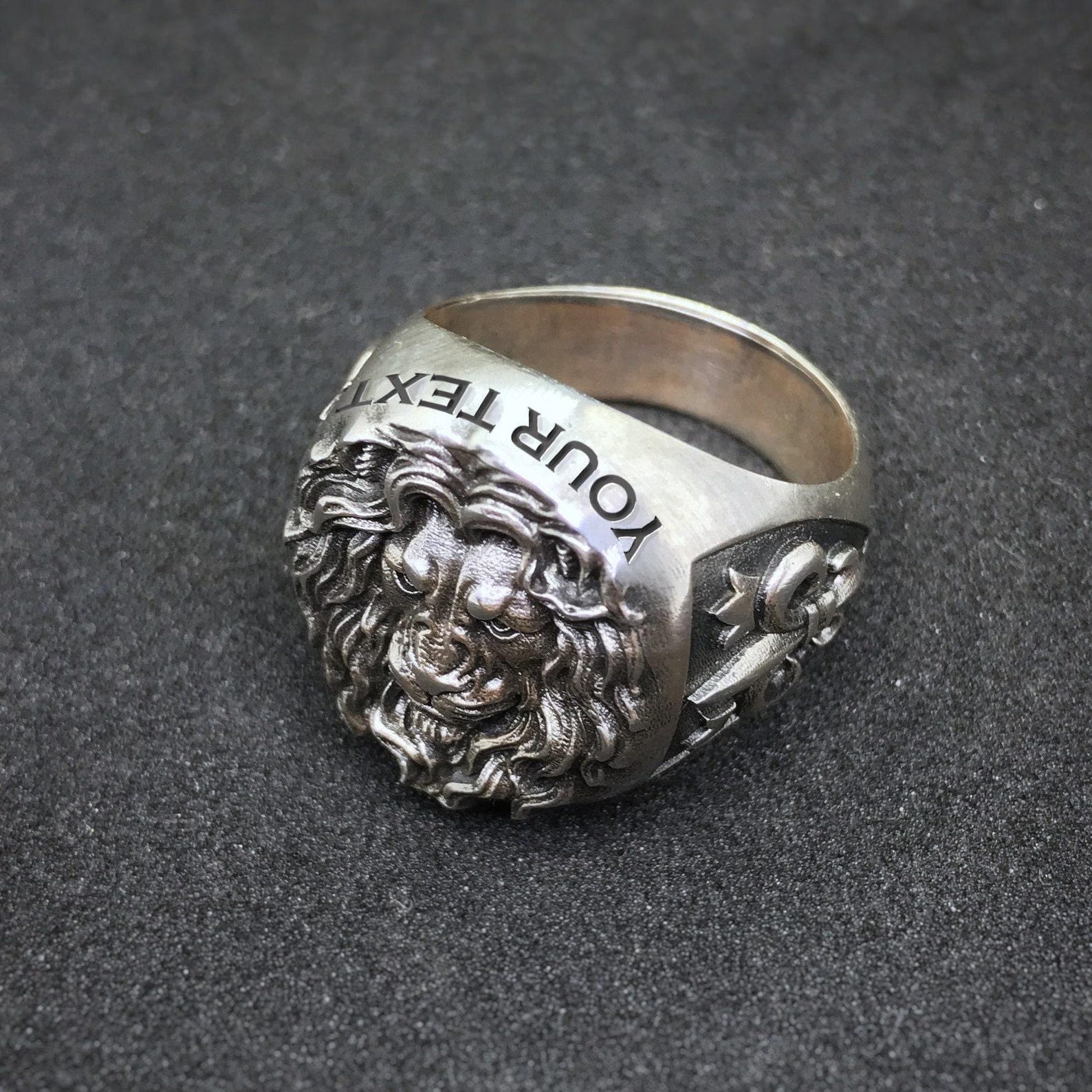 Lion Ring,signet Lion Ring,lion Silver Ring ,animal Jewellery, Husband ...