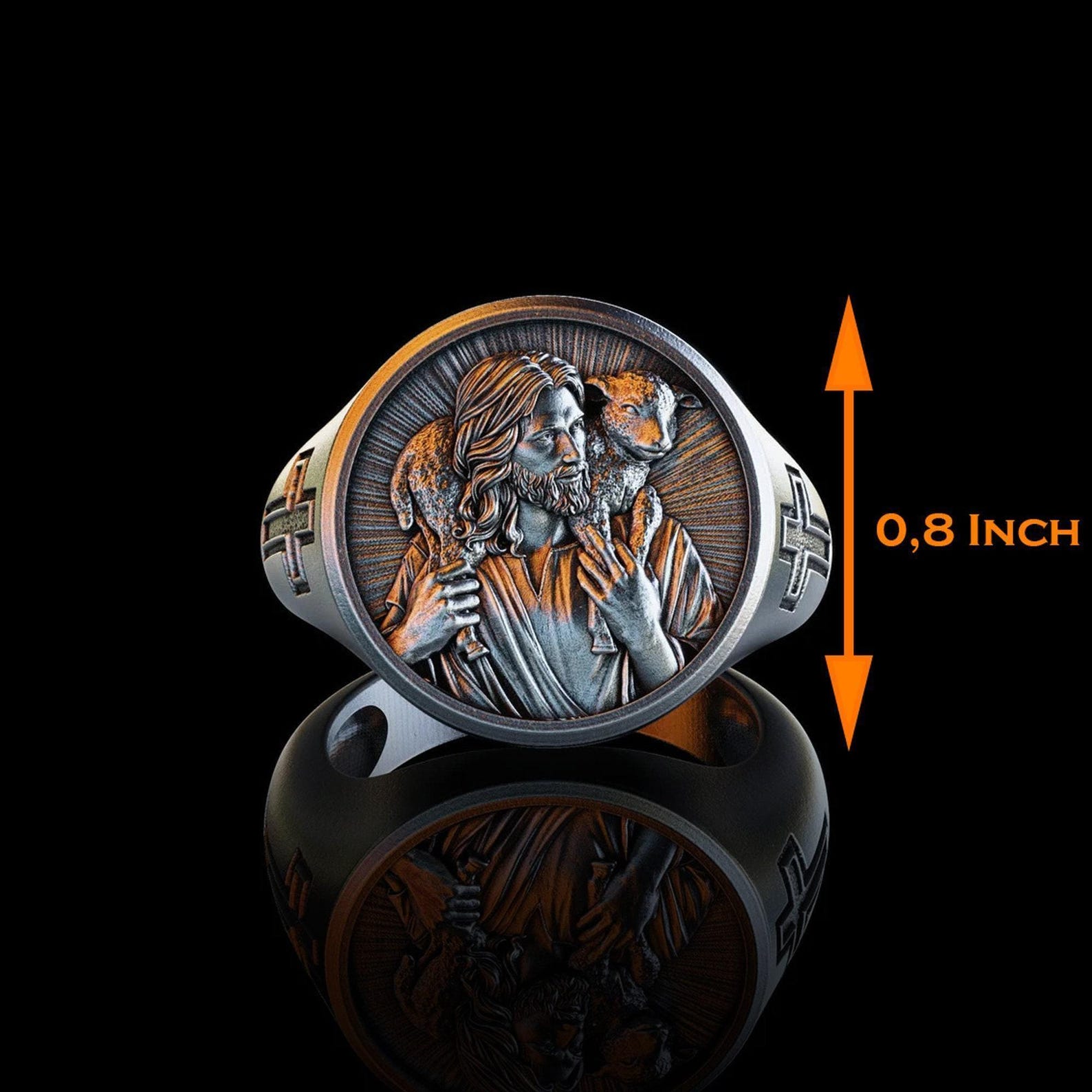 Personalized Jesus Christ Silver Ring, Religious Christian Jewelry ...