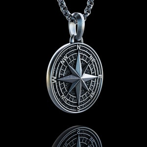 Handmade Silver Compass Necklace Personalized North Star - Etsy