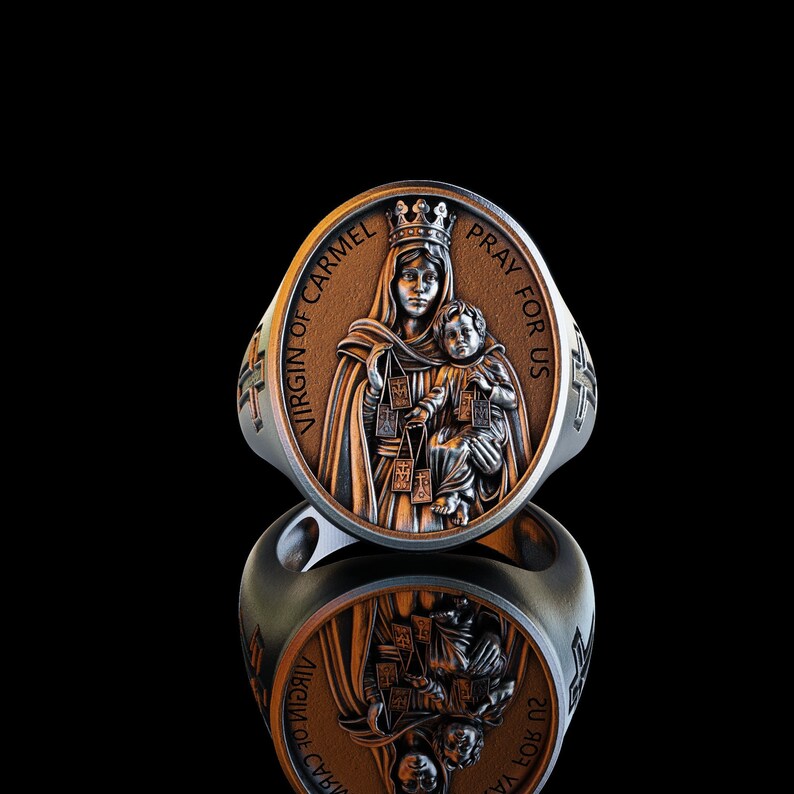 Our Lady of Mount Carmel Ring Holy Mother Ring Virgin Mary - Etsy