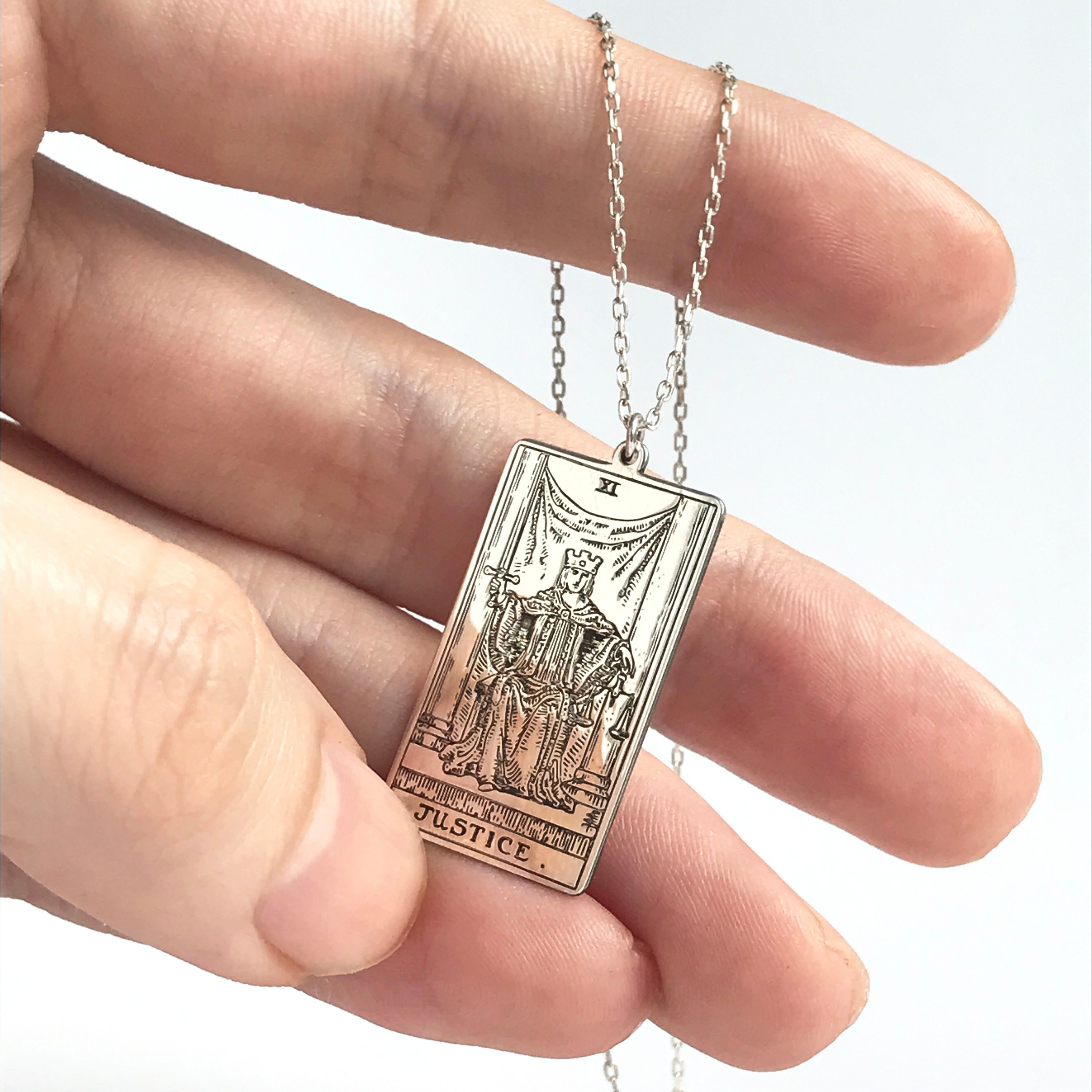 The Fool Tarot Card Necklace Silver Tarot Necklace Tarot - Etsy