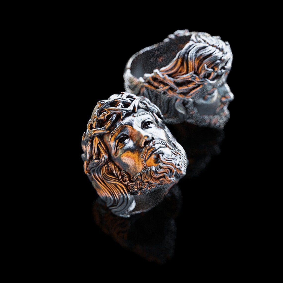 Customized Jesus Christ Handmade Crown of Thorns Silver Ring - Etsy