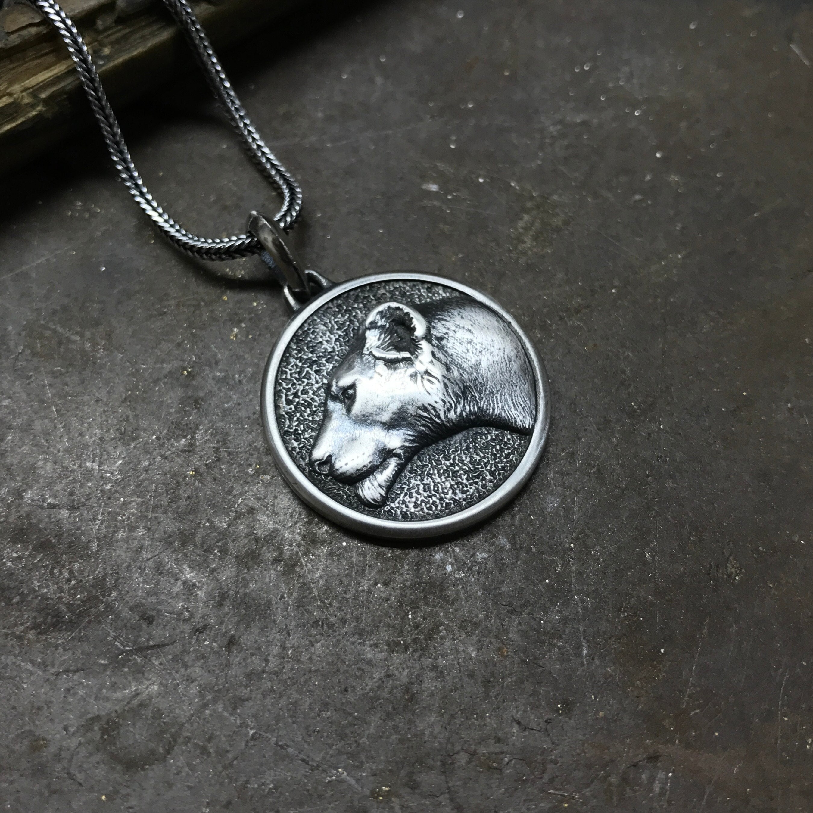 Lioness Necklace, Animal Jewelry, African Lioness Pendant, Silver ...