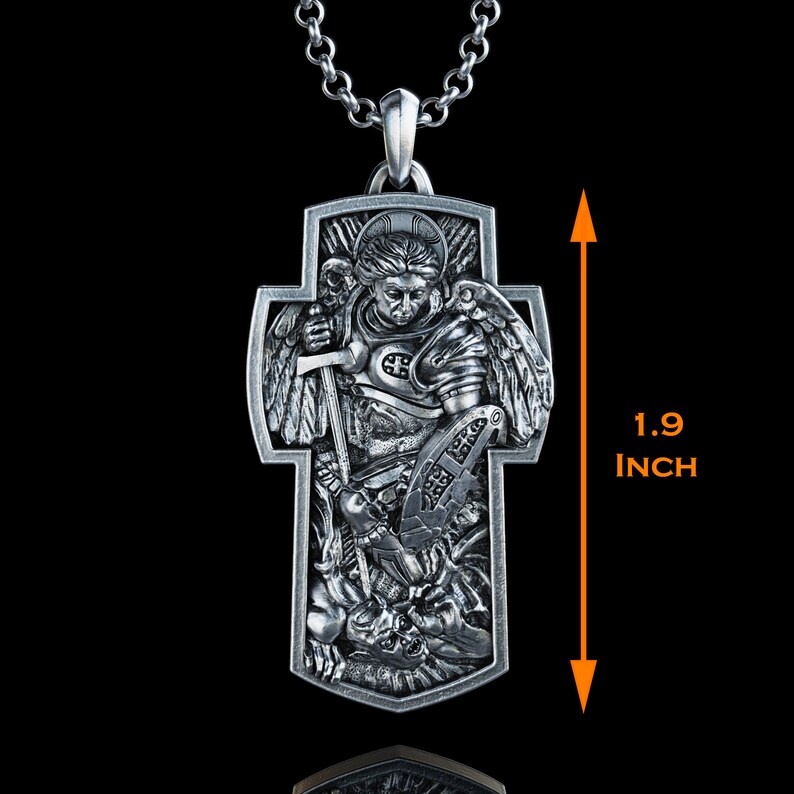 Personalized Silver Archangel Saint Michael Necklace St. - Etsy
