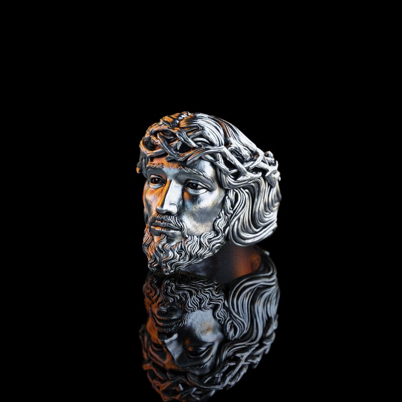 Customized Jesus Christ Handmade Crown of Thorns Silver Ring - Etsy
