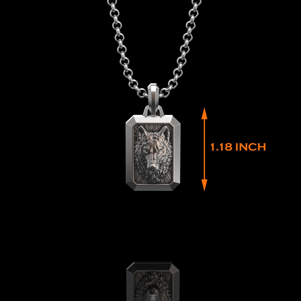 Wild Alpha Wolf Necklace Silver Wolf Head Pendant 3D Silver - Etsy