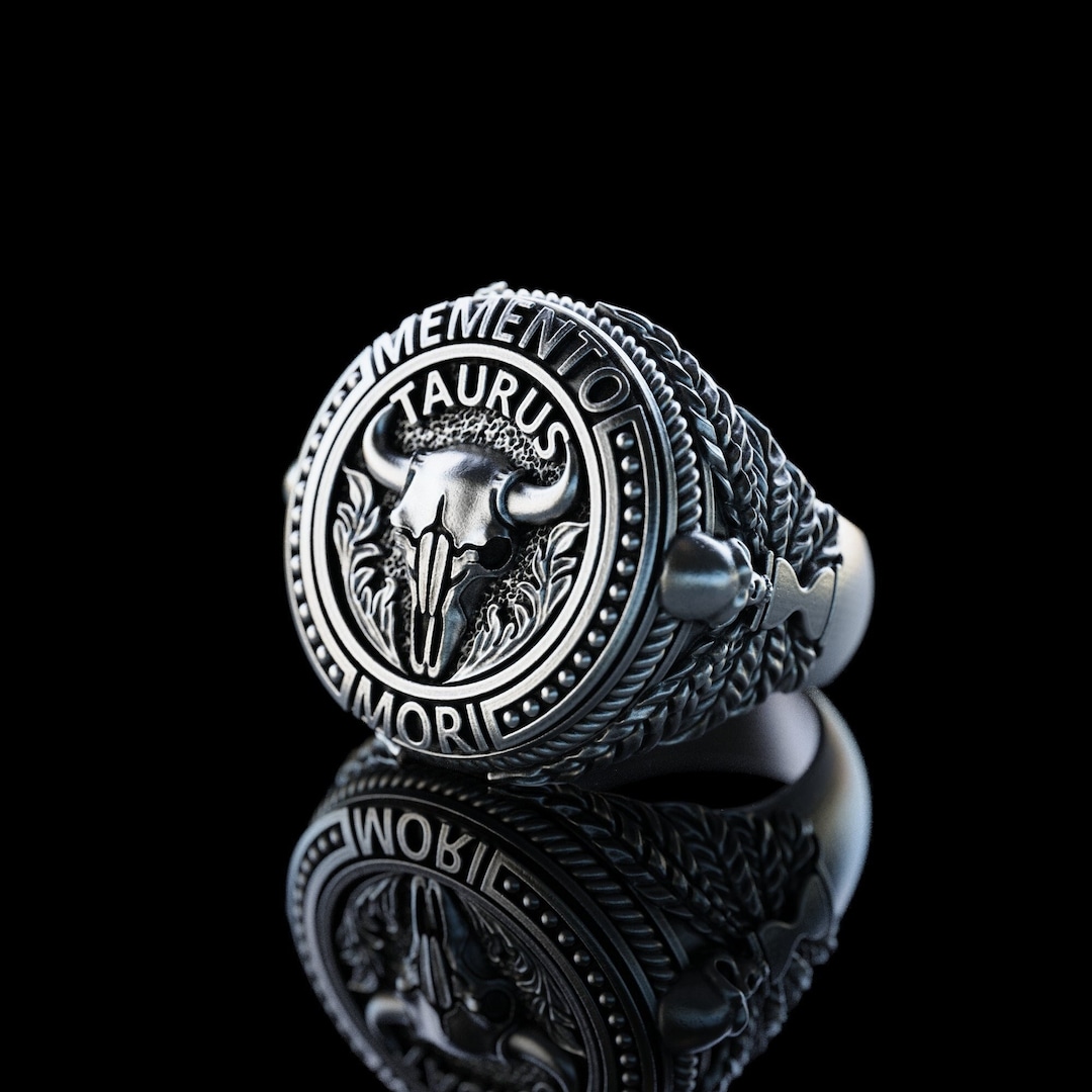 Taurus Zodiac Sign Silver Ring, Astrological Sign Taurus Ring, Zodiac Jewelry, Gift for Taurus ...