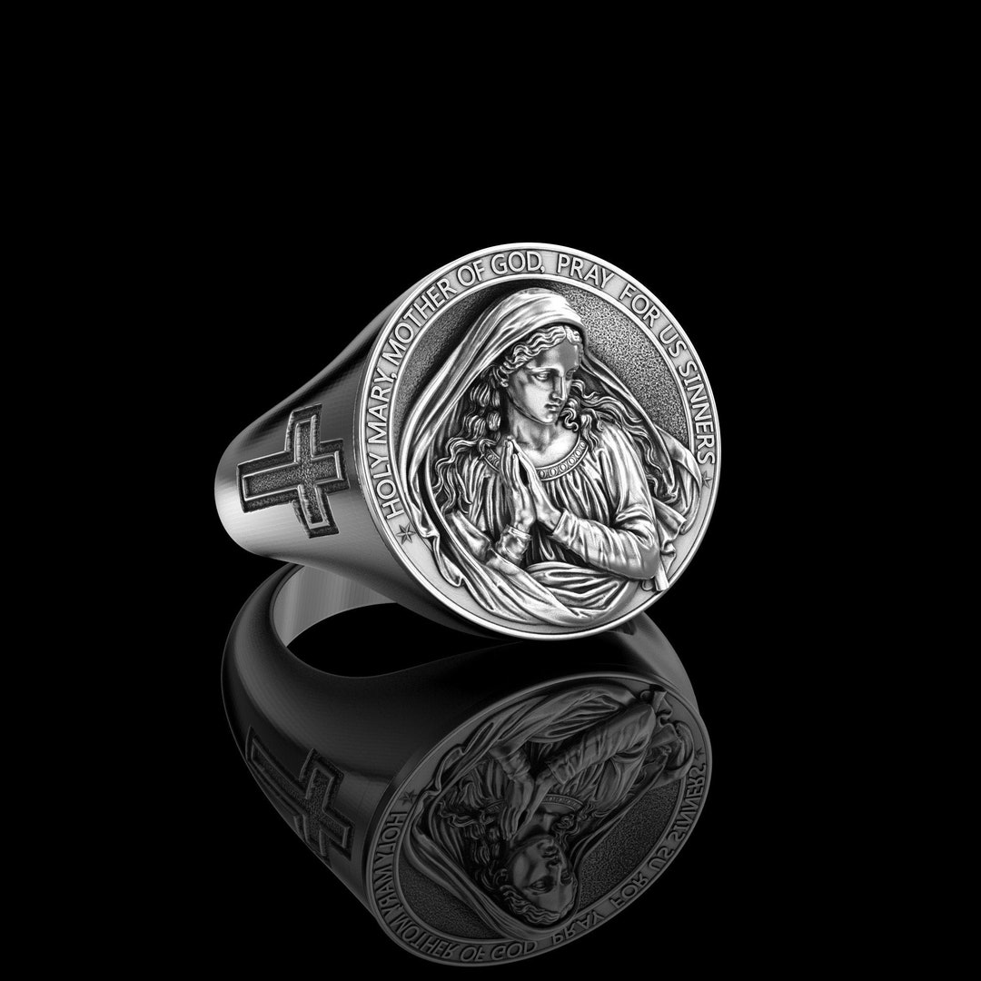 Holy Virgin Mary Ring, Religious Jewellery, Virgin Mary Jewellery - Etsy