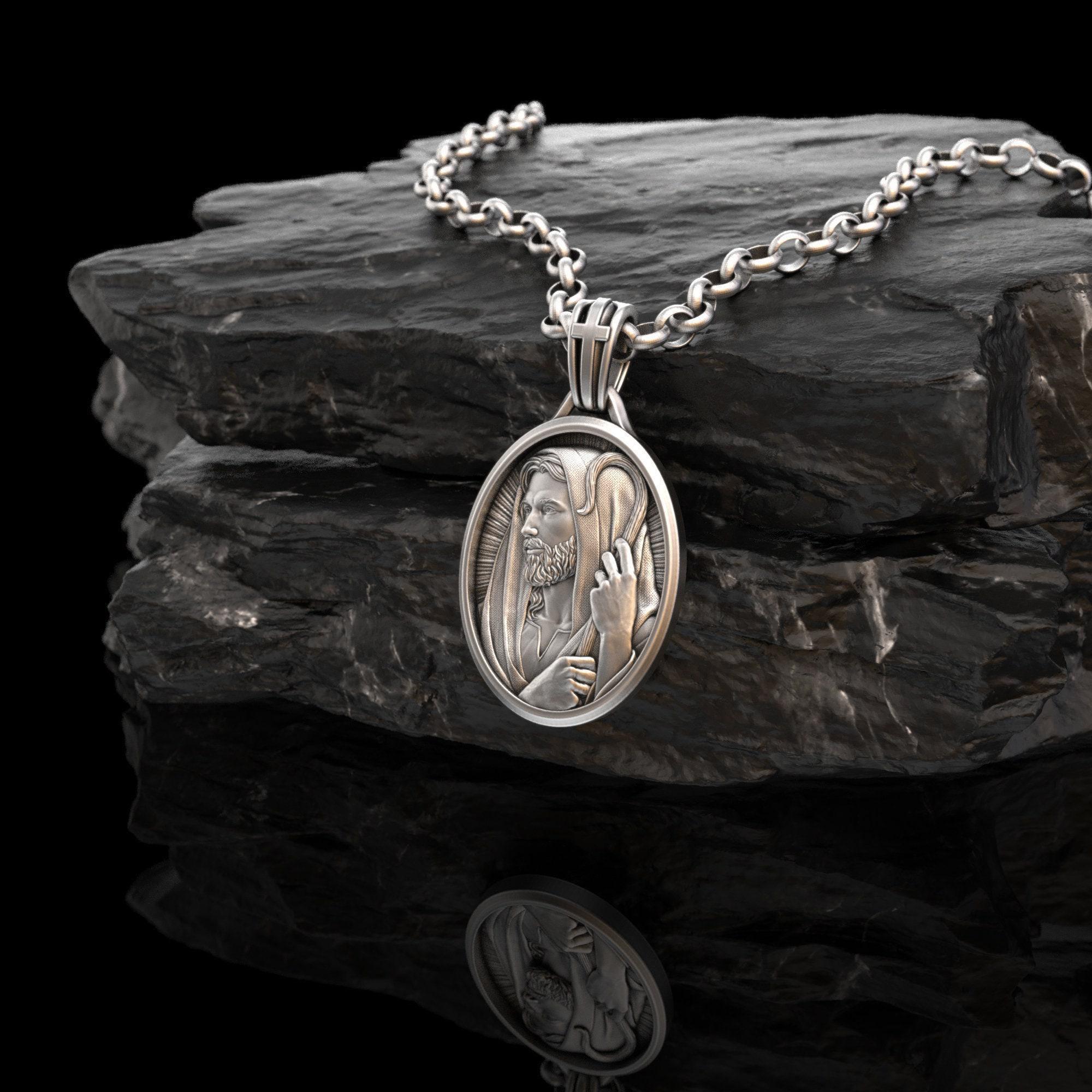 Silver Jesus Christ Necklace, Jesus Signet Ring, Religious Silver ...