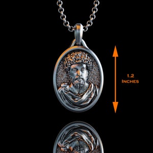 Personalized Marcus Aurelius Bust Silver Necklace, Roman Emperor ...