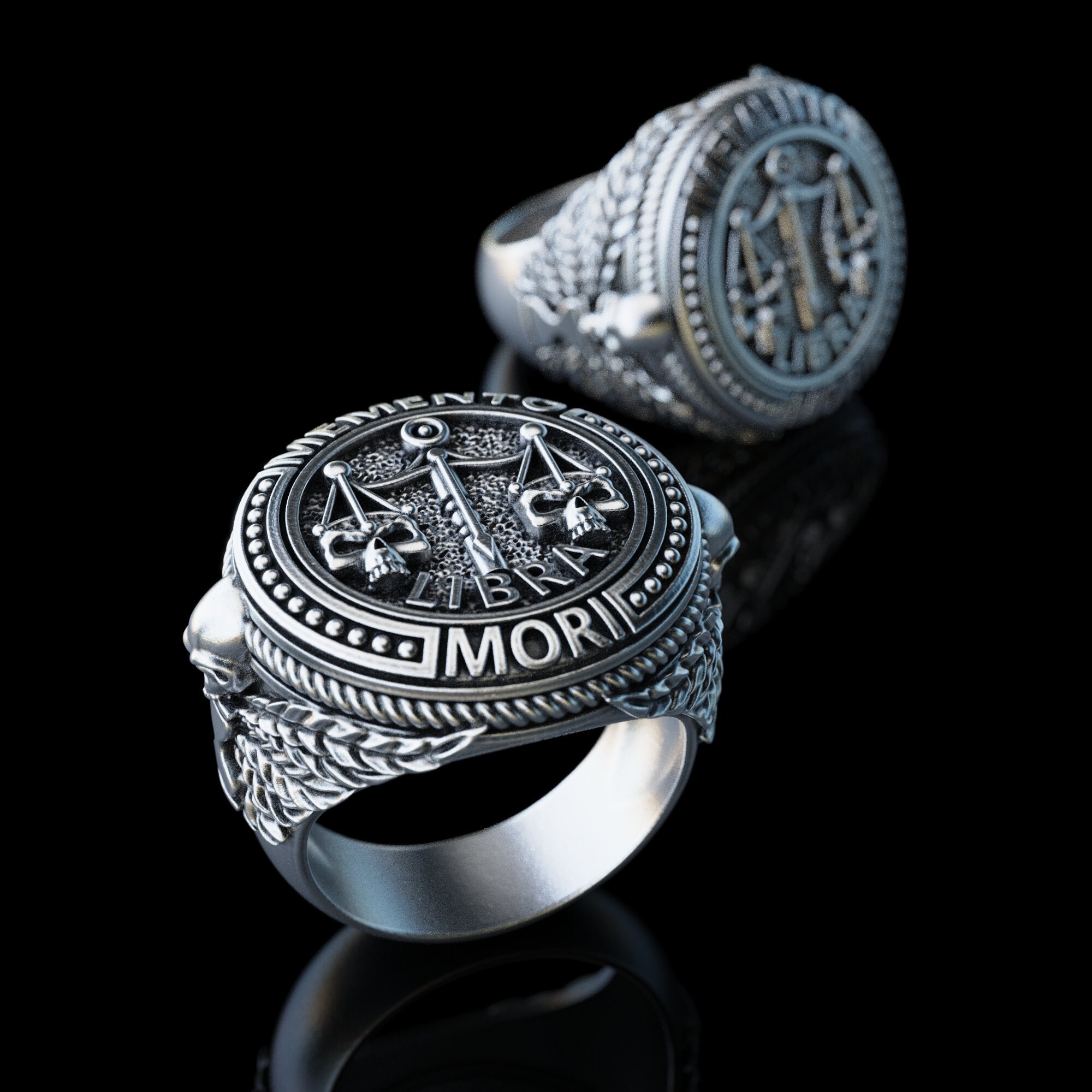 Libra Zodiac Sign Silver Ring, Astrological Sign Libra Ring, Zodiac ...