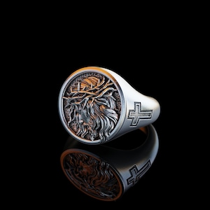 Jesus Christ Crown of Thorns Silver Ring, Jesus Head Ring,religious ...