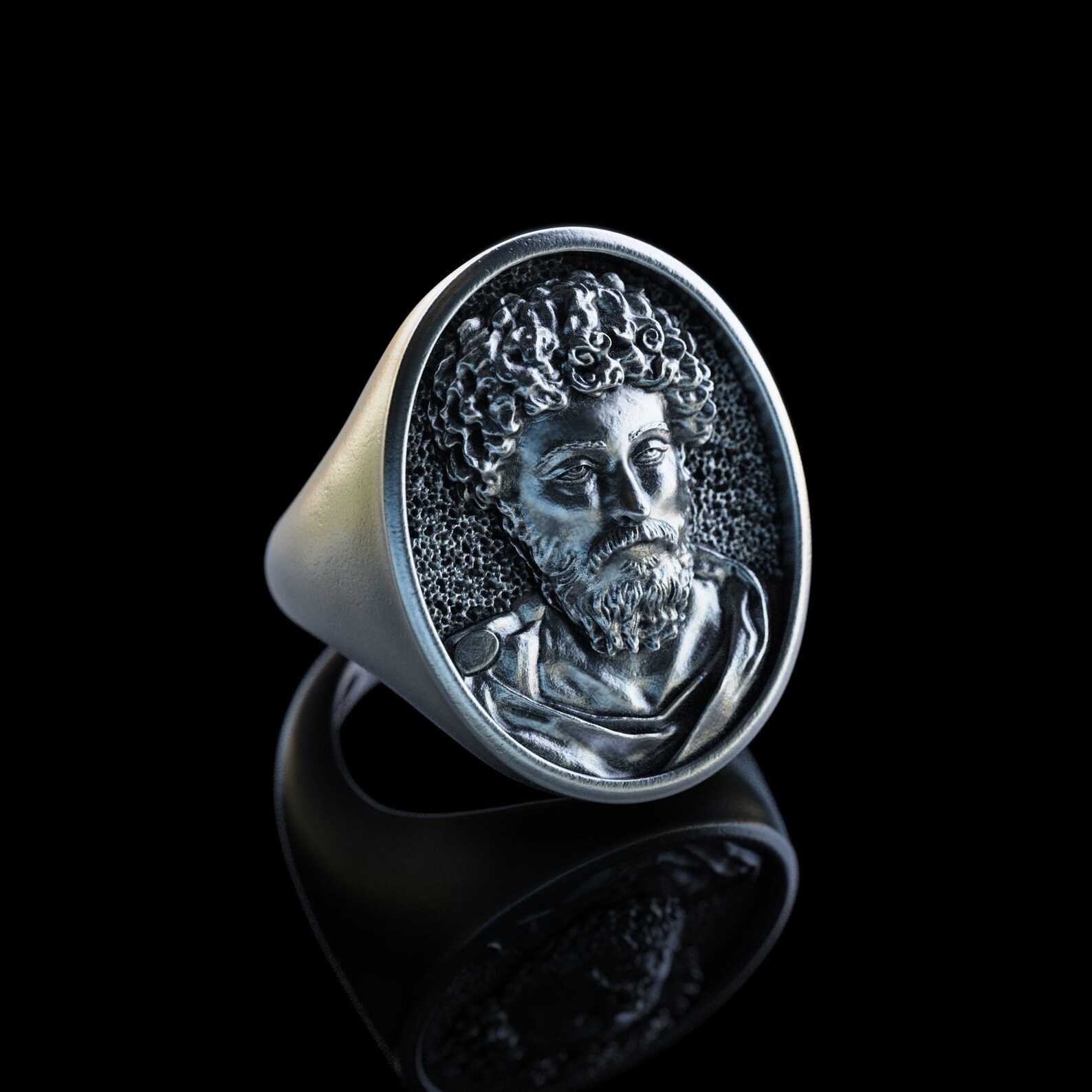 Personalized Marcus Aurelius Bust Silver Ring Roman Emperor - Etsy