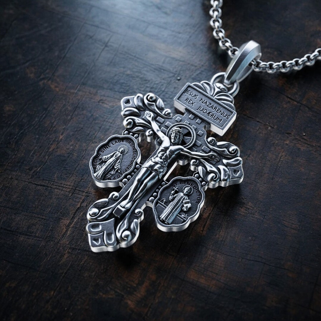 Handmade Silver Pardon Crucifix Necklace, Personalized Pardon Crucifix ...