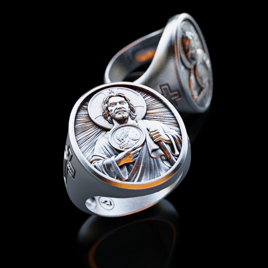 Personalized Jesus Ring, Saint Jude Silver Ring , Engraved Jesus ...
