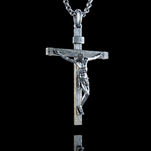 Personalized Silver Jesus Cross Necklace Handmade Crucifixion - Etsy