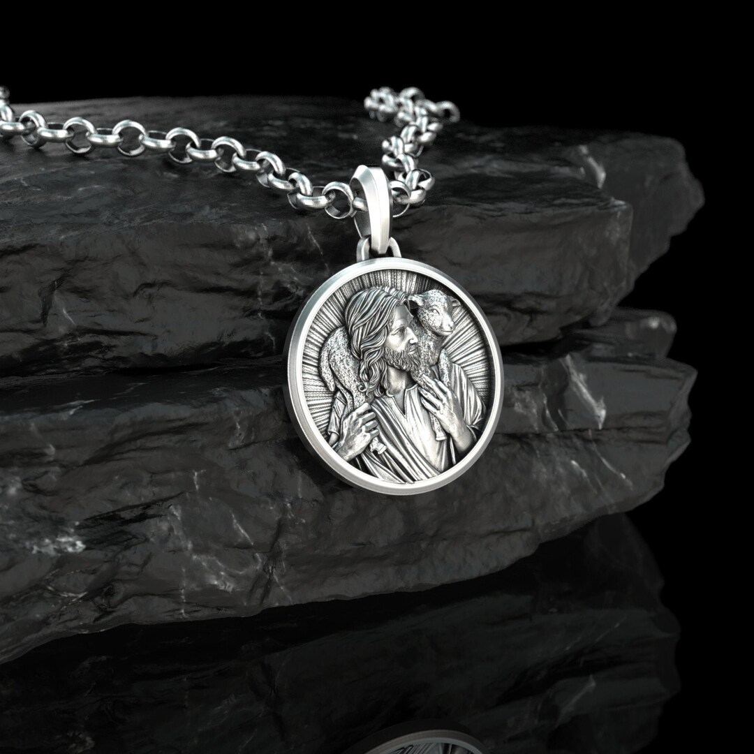 Silver Jesus Christ Necklace, Jesus Signet Ring, Religious Silver ...