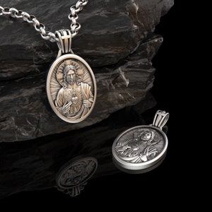 Silver Jesus Christ Necklace, Jesus Signet Ring, Religious Silver ...