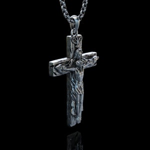 Handmade Holy Trinity Crucifix Necklace, the God Taking Jesus Cross ...