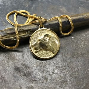 Customized 18K Gold Plated Lioness Necklace, Personalized Gold Lioness ...