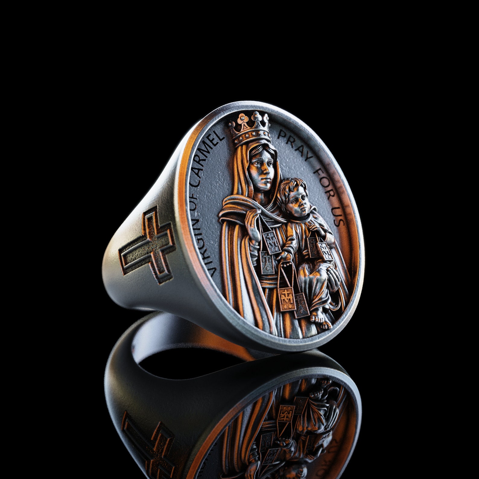 Our Lady of Mount Carmel Ring Holy Mother Ring Virgin Mary - Etsy
