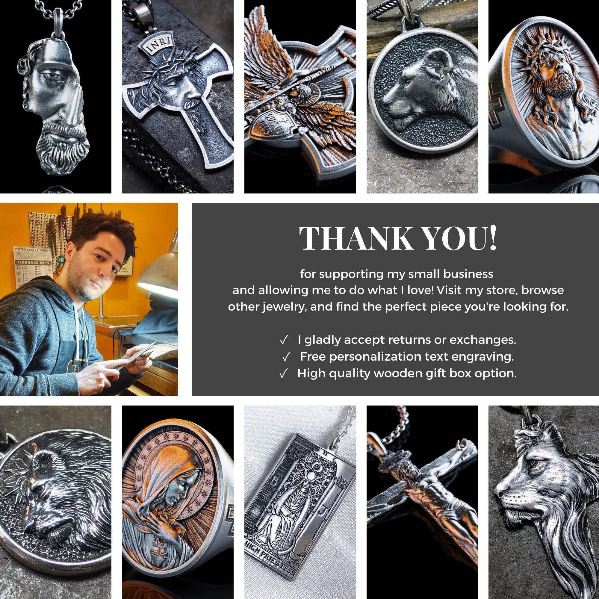 Personalized Silver Saint Francis Ring Handmade Savior Men - Etsy