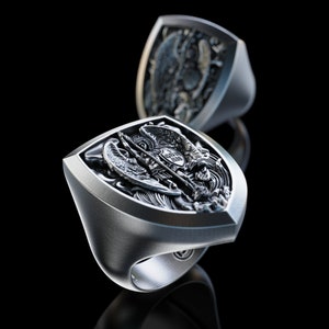 Handmade Archangel Michael Silver Ring, Personalized St. Michael Ring ...