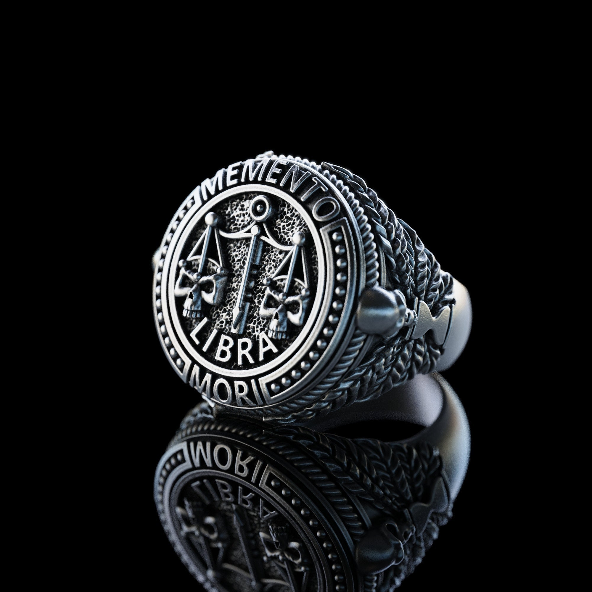 Libra Zodiac Sign Silver Ring, Astrological Sign Libra Ring, Zodiac ...
