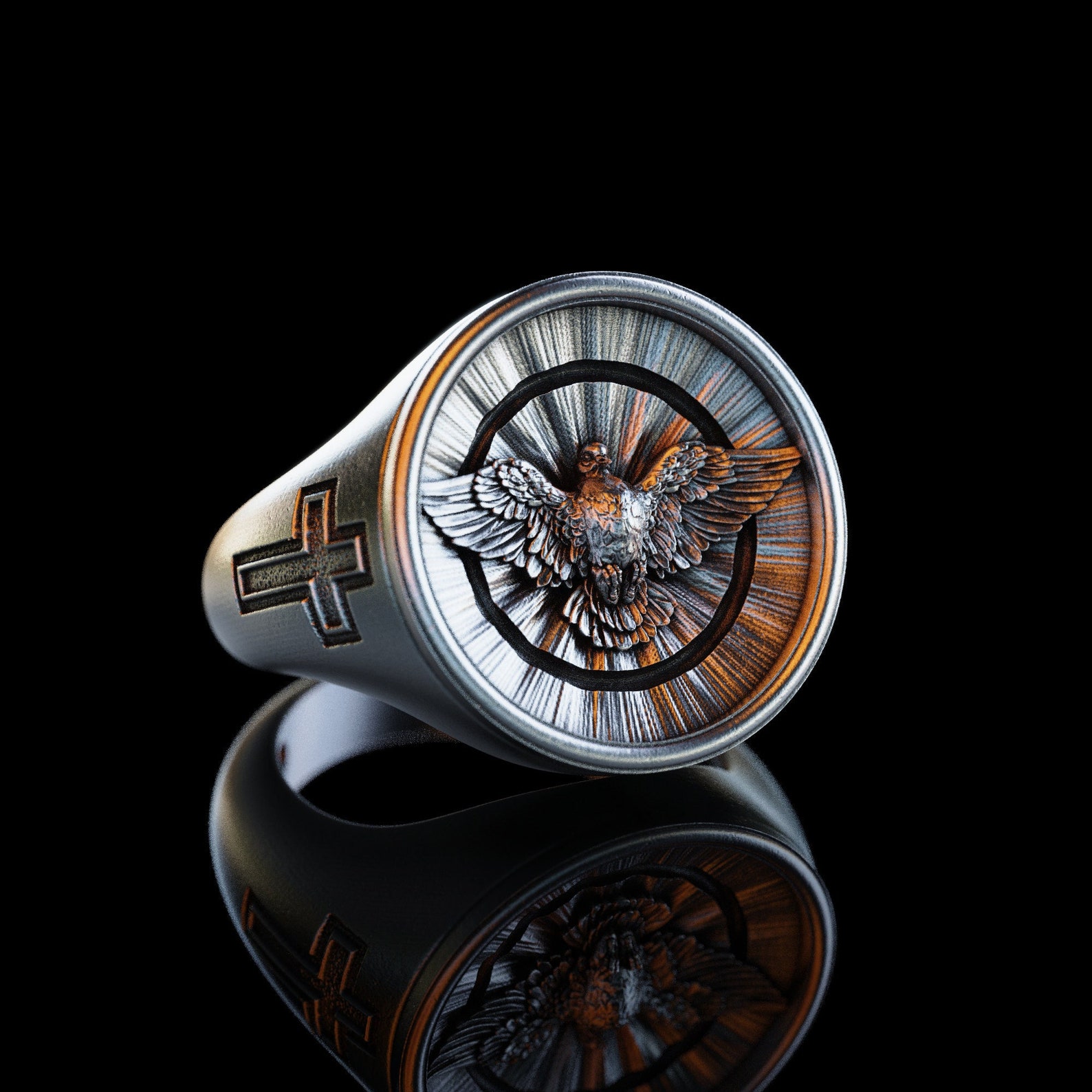 Personalized Holy Spirit Dove Silver Ring Handmade | Etsy