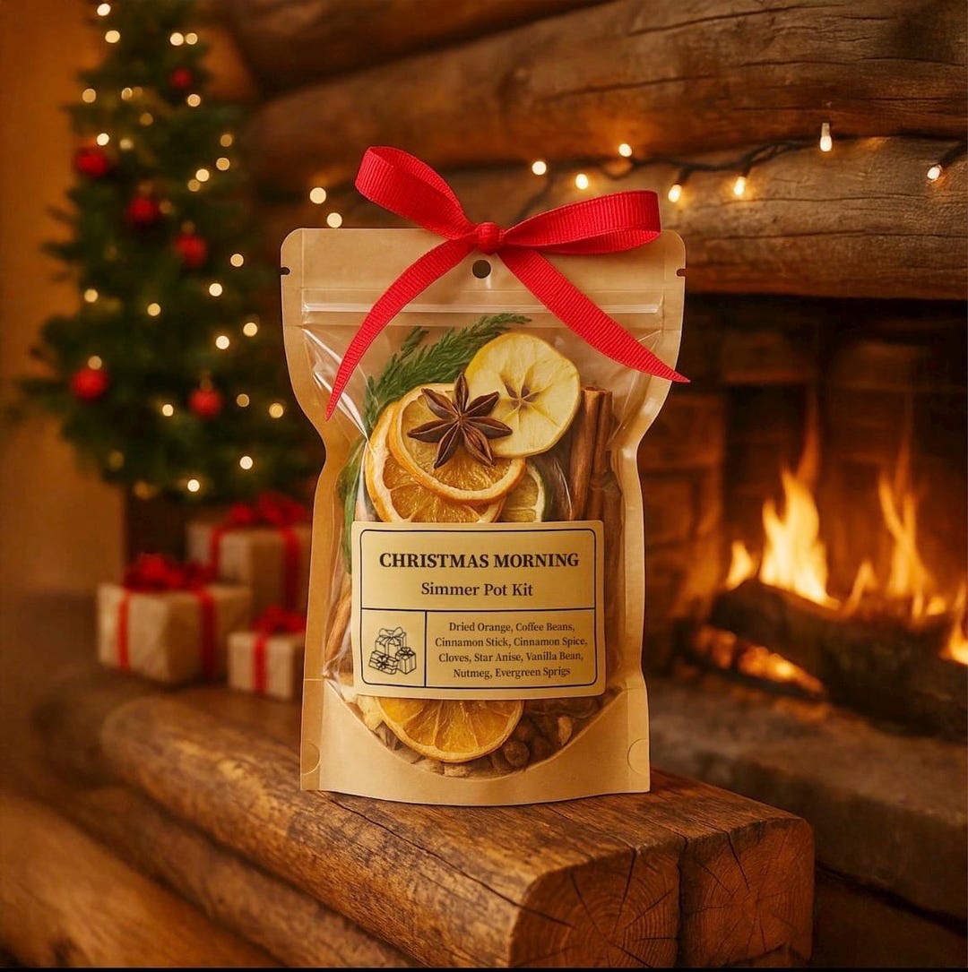 Christmas Morning Simmer Pot Kit: Coffee Bean, Spice & Evergreen Blend ...