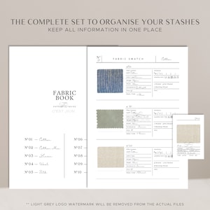 Printable Fabric Swatches Book Template With Swatch Card: Sewing Room ...