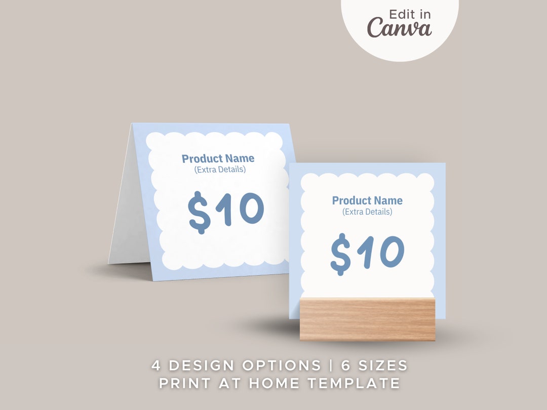 Editable Shelf Price Card Template: Craft Fair Display Signage (canva ...
