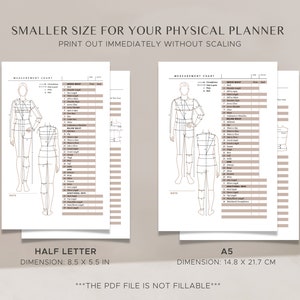 Printable Body Size Chart: Fillable Women and Men Measurement Form ...