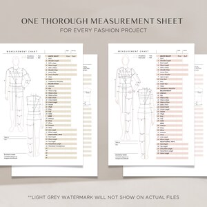 Buy Printable Body Size Chart | Fillable Women and Men Measurement Form ...