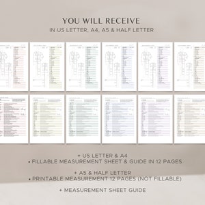 Printable Men Body Size Chart | Pastel Fillable Men Measurement Form ...