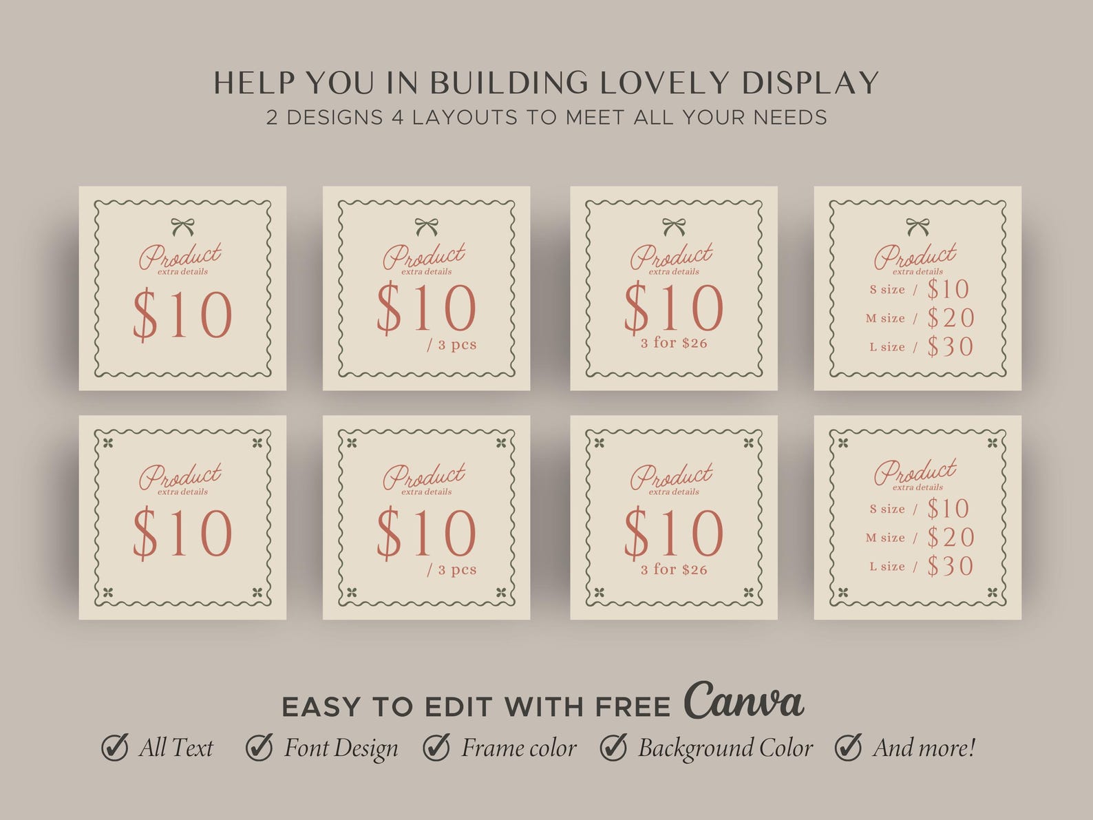 Editable Shelf Price Card Template: Vintage Craft Fair Display (DIY in ...
