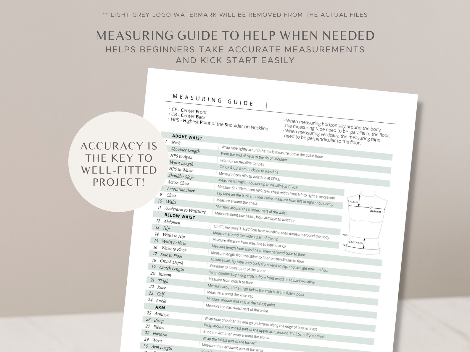 Printable Men Body Size Chart | Pastel Fillable Men Measurement Form ...