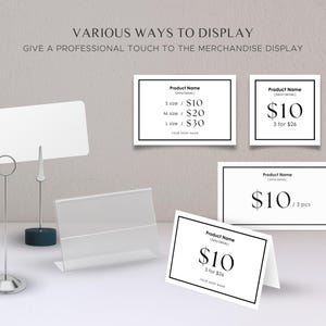 Editable Shelf Price Card Template: Minimalist Craft Fair Display ...