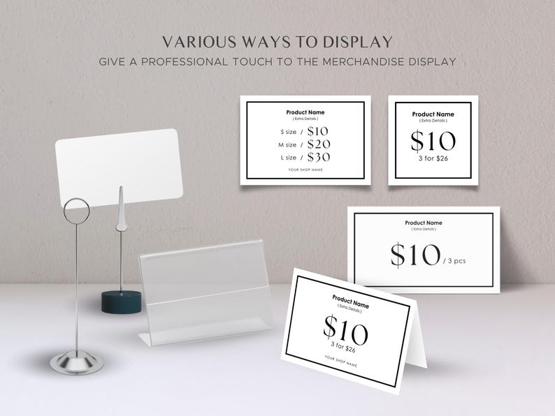 Editable Shelf Price Card Template: Minimalist Craft Fair Display ...