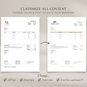 Editable Invoice Template for Small Business With Logo | PDF, Google ...