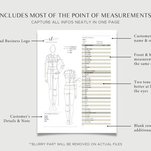 Printable Body Size Chart With Logo | Fillable Women Measurement ...
