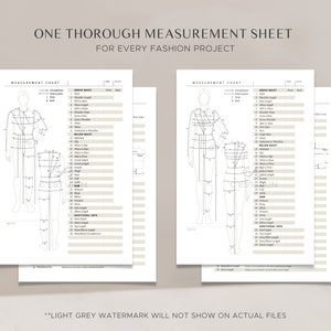 Printable Body Size Chart: Fillable Women and Men Measurement Form ...