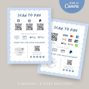 Scan to Pay QR Code Sign: Craft Show Payment Display Canva Template ...