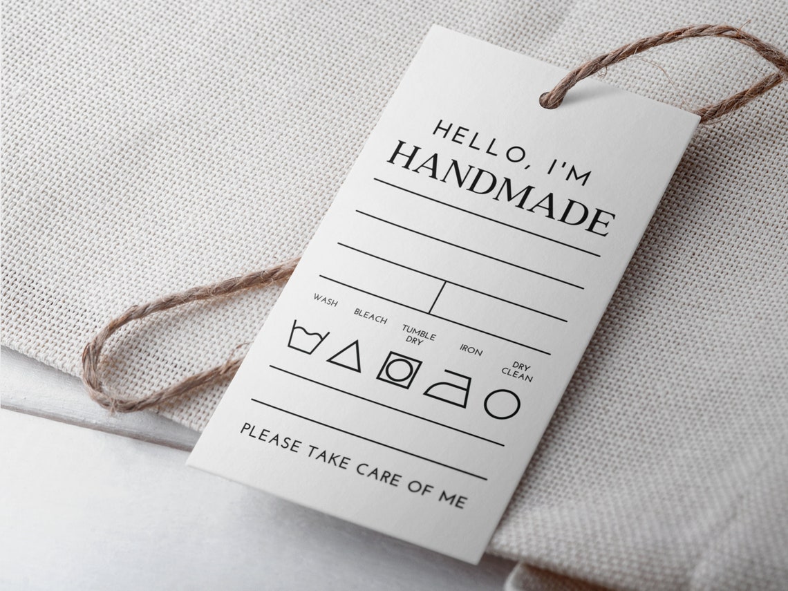 16 Printable Tags for Handmade Items With Care Instructions - Etsy