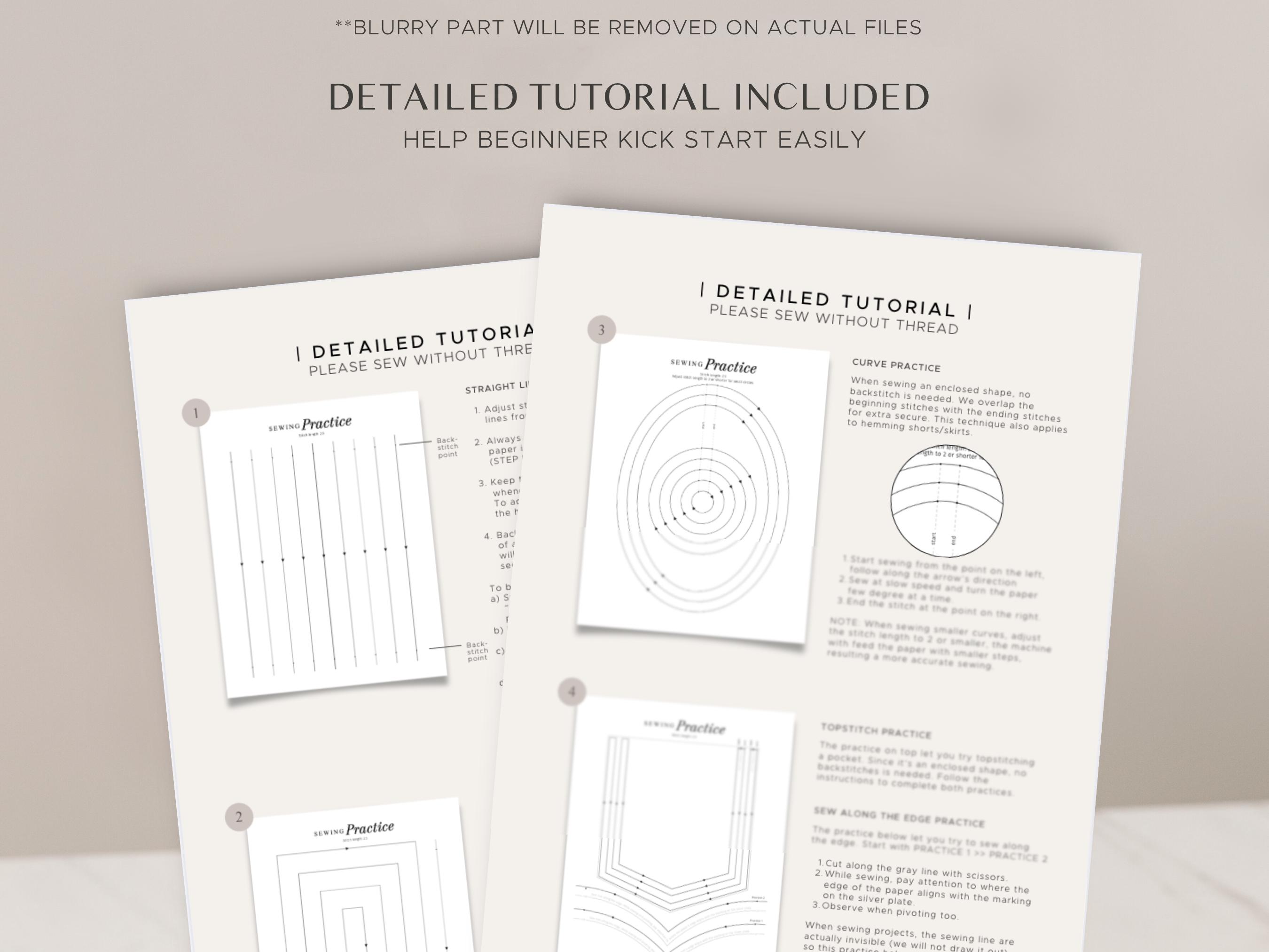 Beginner Sewing Practice Sheet: Printable Stitching Worksheet PDF to ...