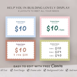 Editable Shelf Price Card Template: Craft Fair Display Signage (canva ...